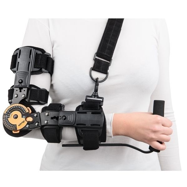 Orthèse de coude - RUSH - Qmed - articulée / avec poignée