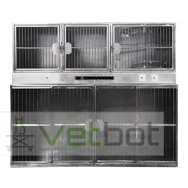 Cage vétérinaire modulaire - №80518.1 - Vetbot - en acier inoxydable
