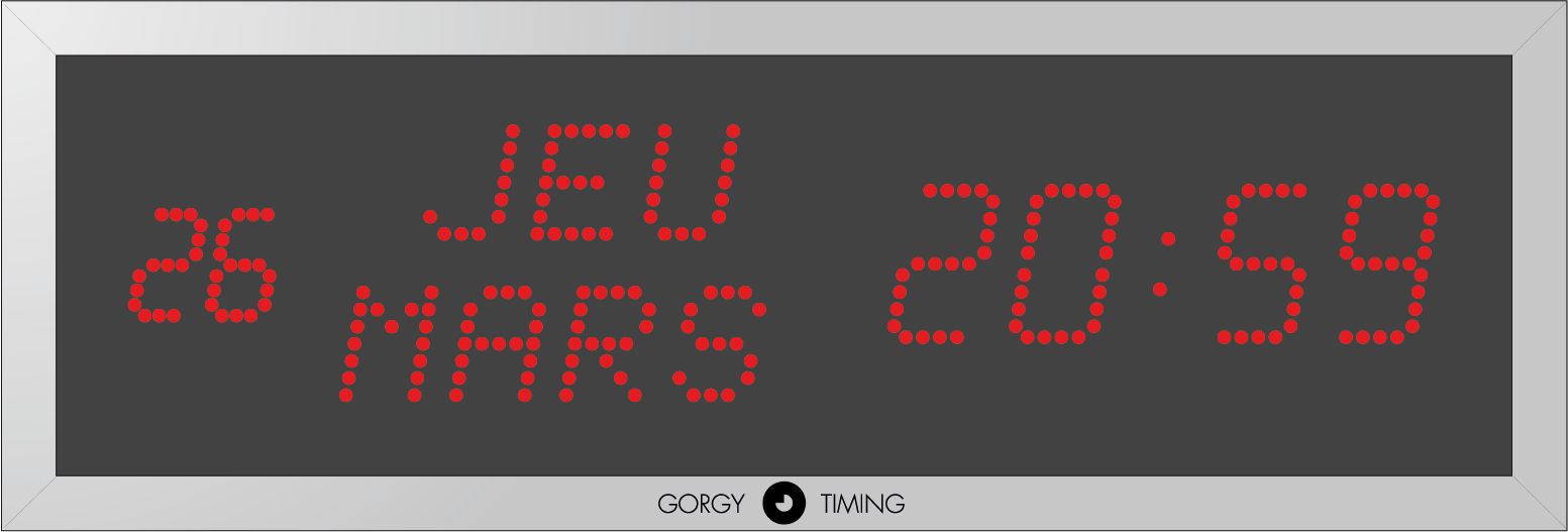 Horloge digitale - LEDICA® ALPHA REVERSO 7M - Gorgy Timing SAS - pour ...