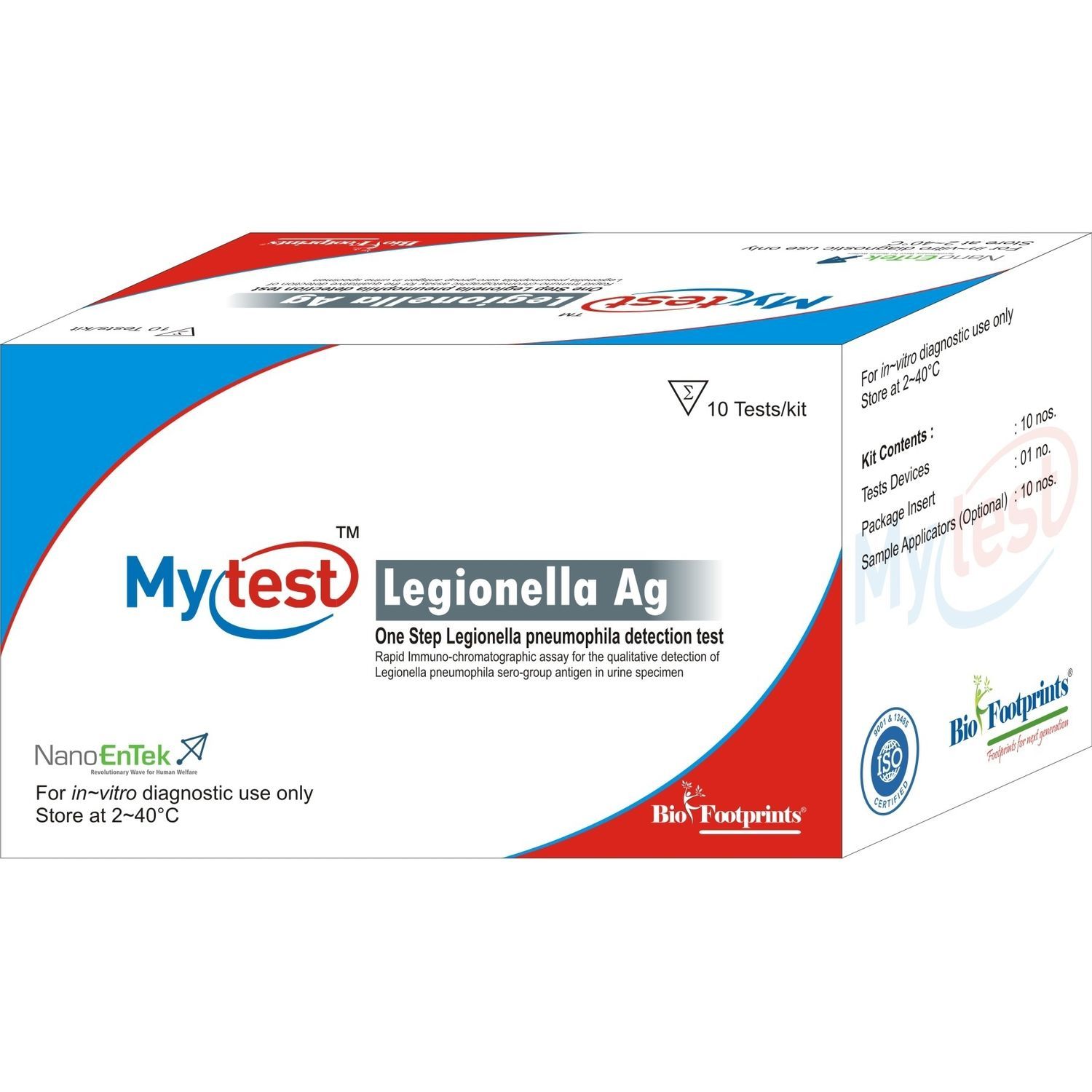 Kit de test de Legionella pneumophila - Mytest - Biofootprints ...