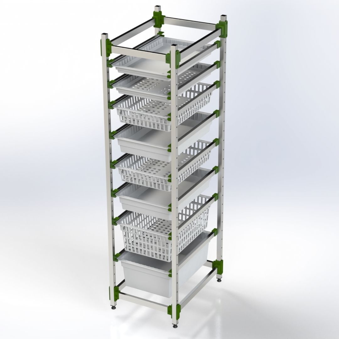 Portoir à paniers - 101.0002 - SEBA HANDELS - modulaire / en aluminium ...