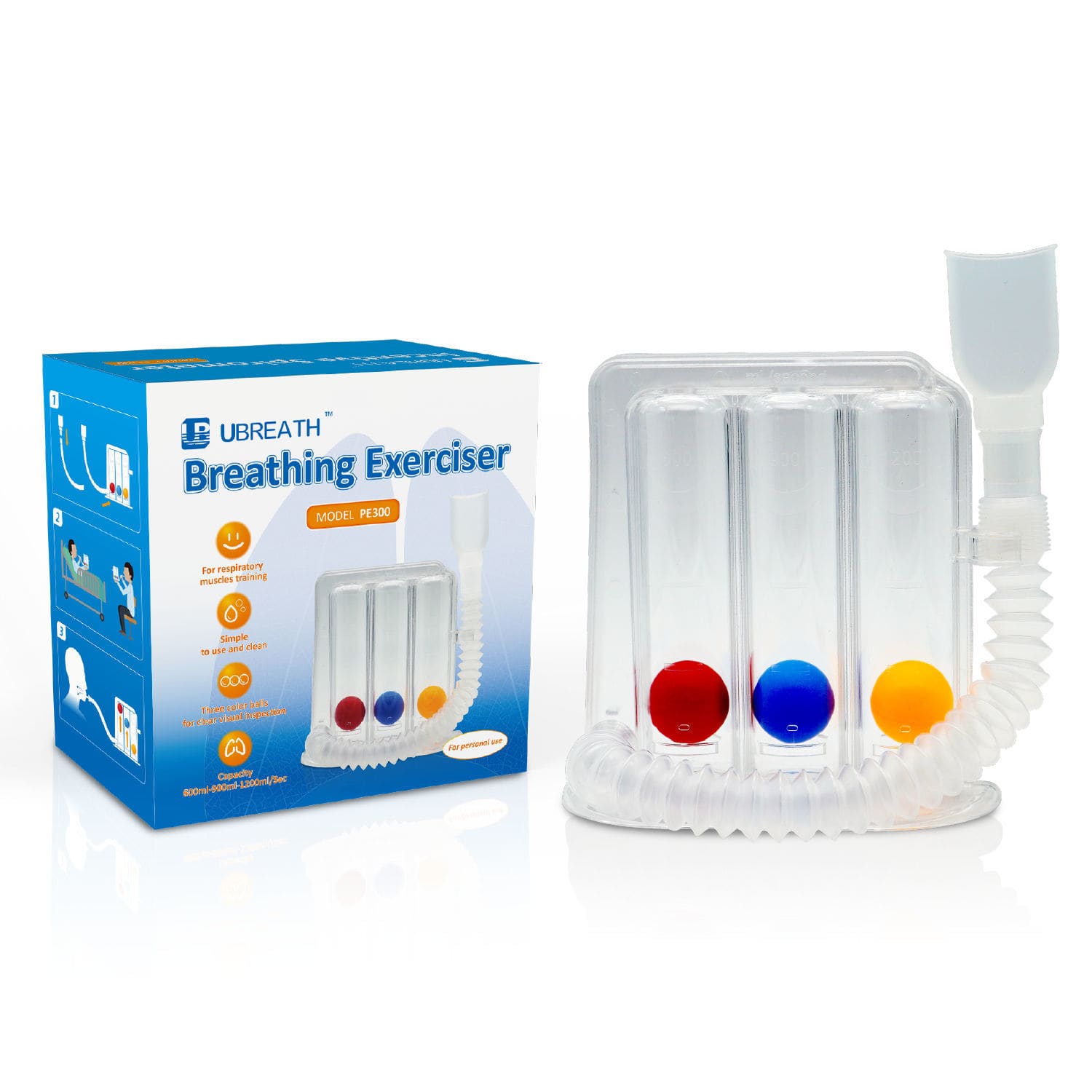 Exerciseur muscles respiratoires - PE300 - e-LinkCare Meditech