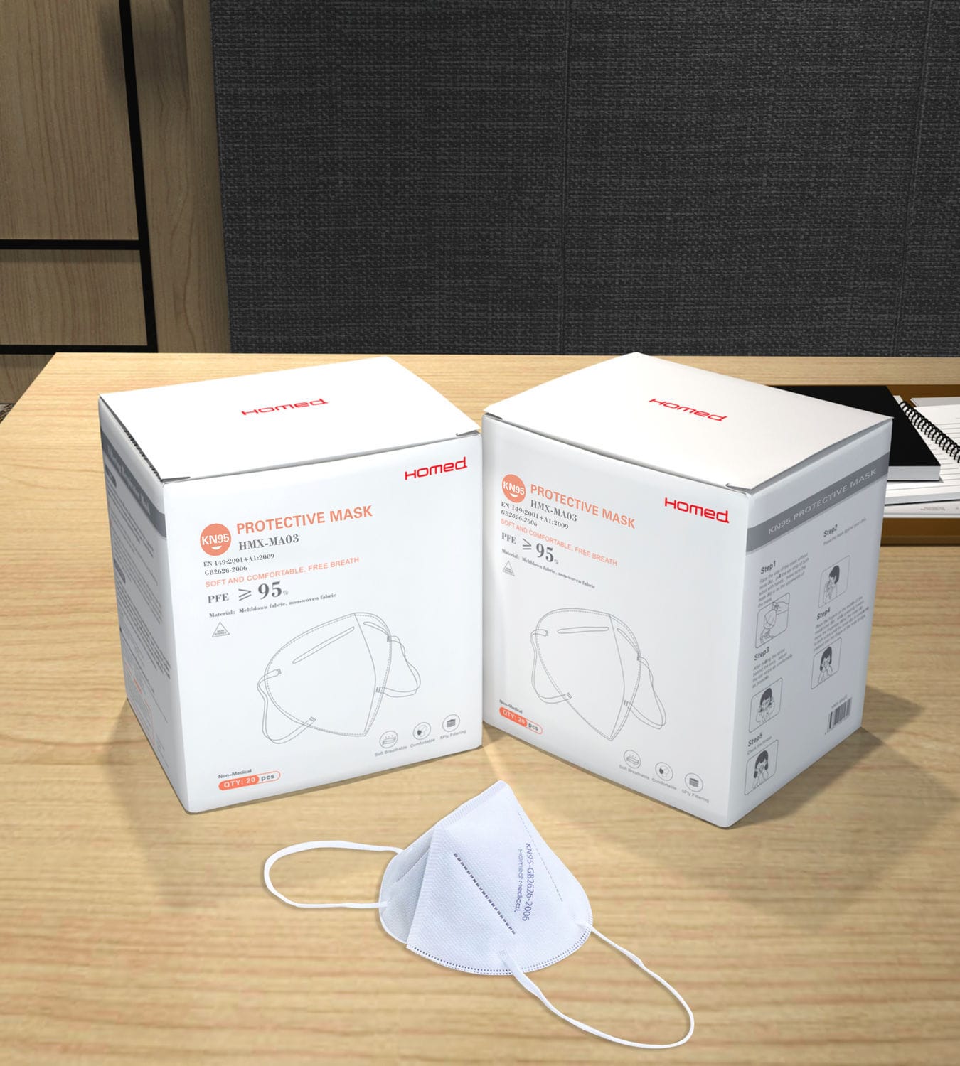 Masque respiratoire KN95 - HMX-MA03 - Shenzhen Homed Medical Technology ...
