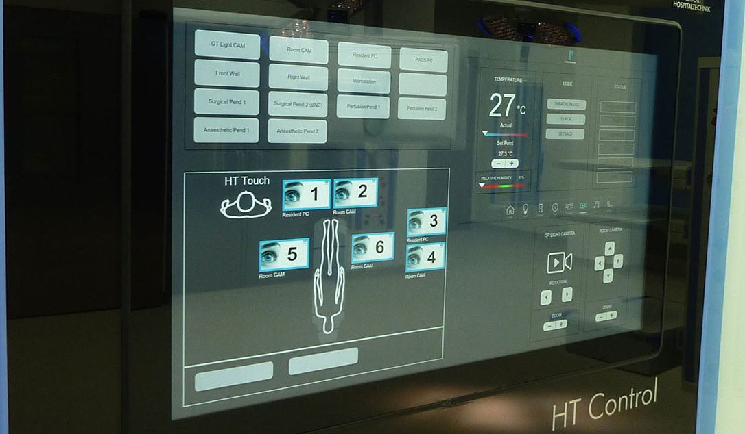 Panneau de contrôle pour salles d'opération - Woodmans Meditech - à écran tactile