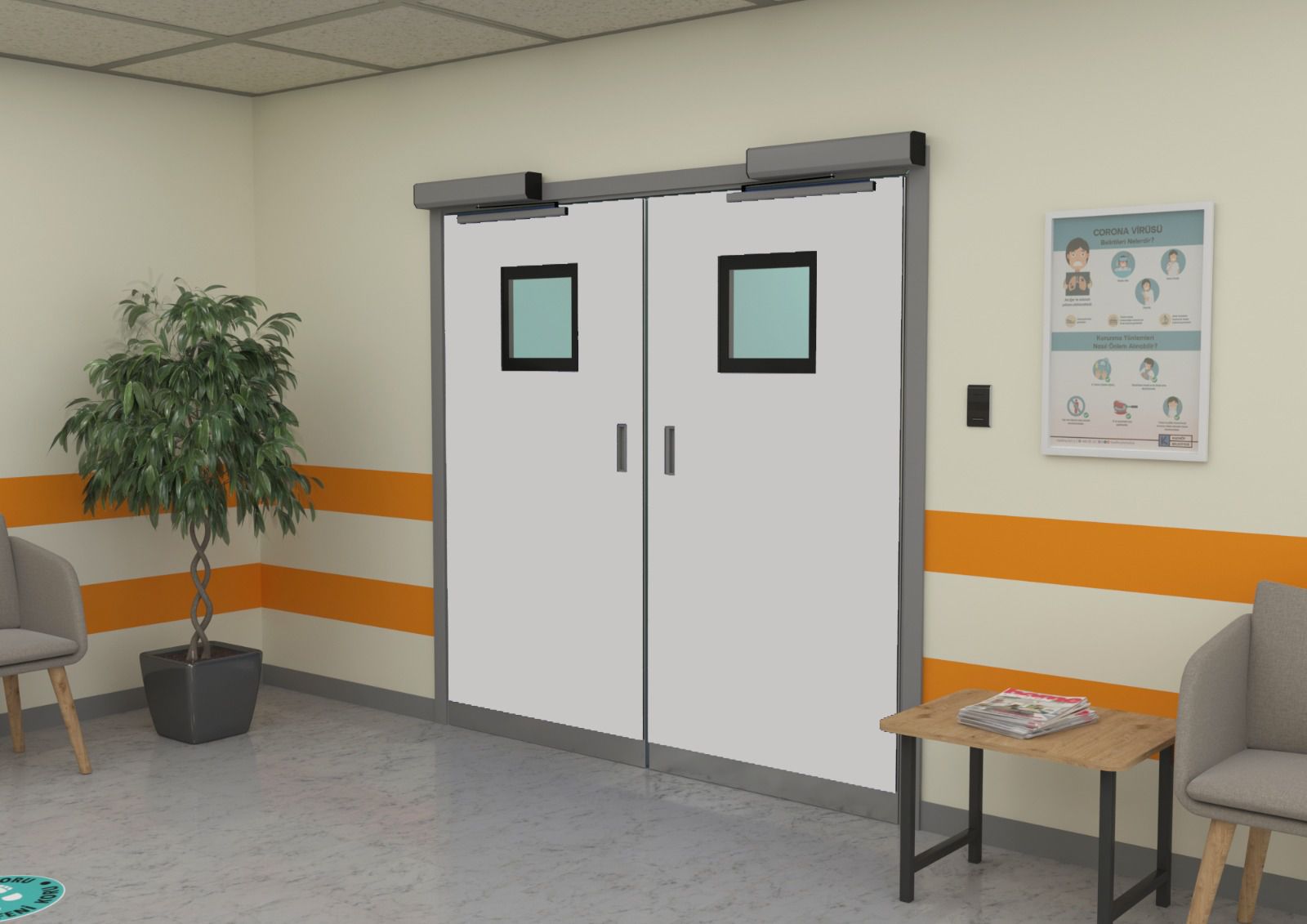 Porte d'hôpital - Medmark Technology - coulissante / battante / en ...