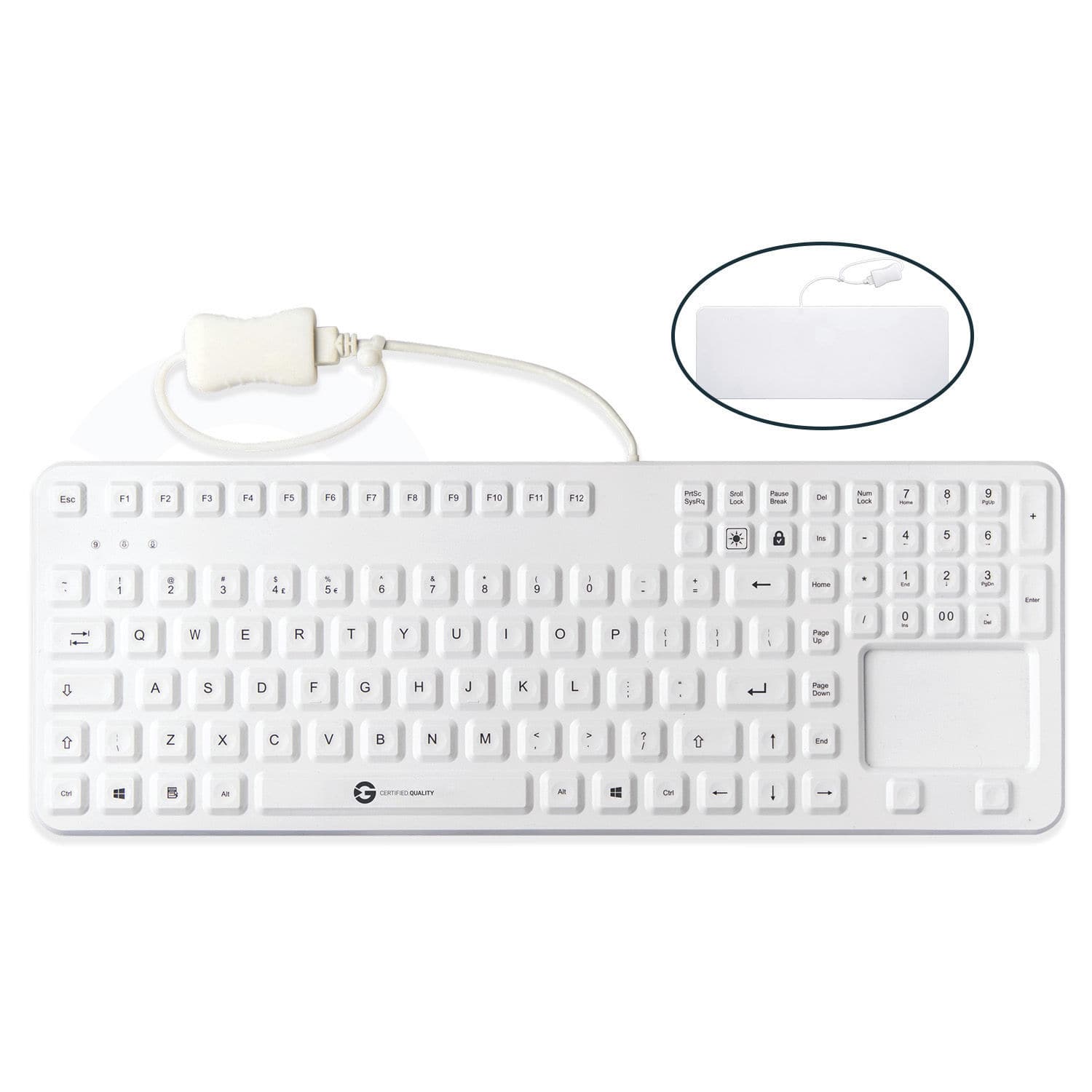 Clavier médical avec pavé tactile - PRIME PANEL KSI-U10220 - GETT Asia Ltd. - en silicone / USB ...