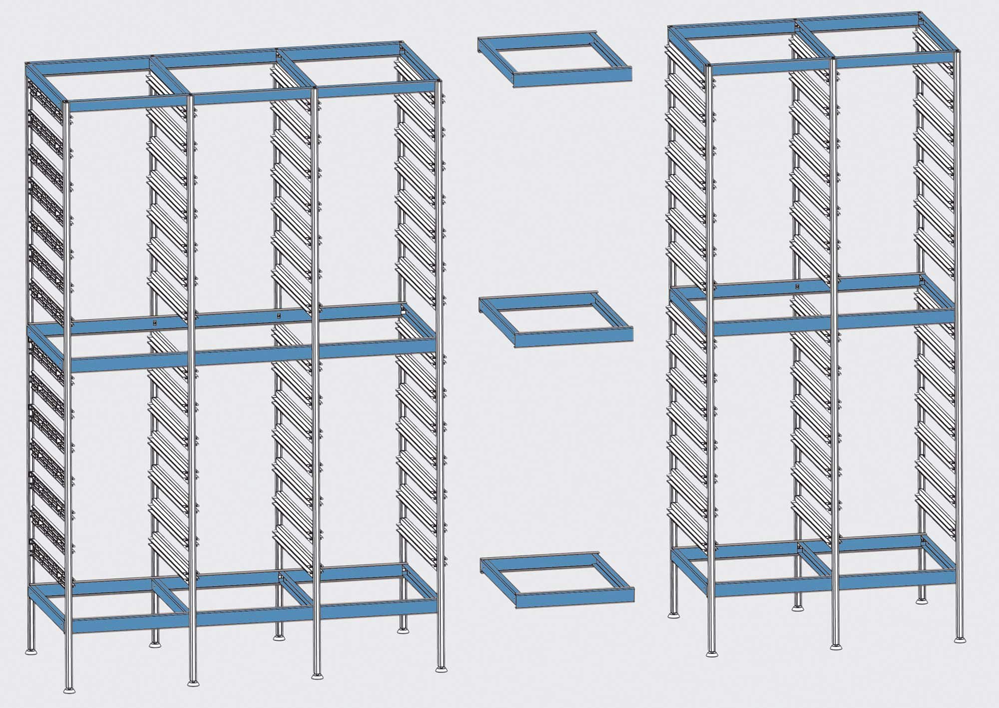 Rayonnage modulaire - 3420/25/00 QL - Alvi - à structure ouverte / sur ...