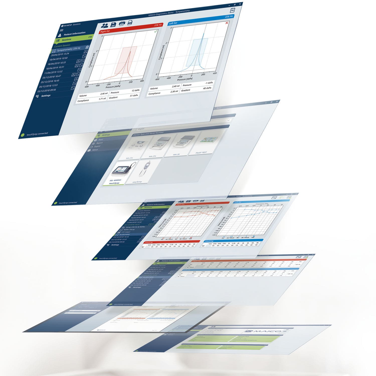 Logiciel d'audiométrie - Sessions - MAICO Diagnostics - médical / DMP / DMI