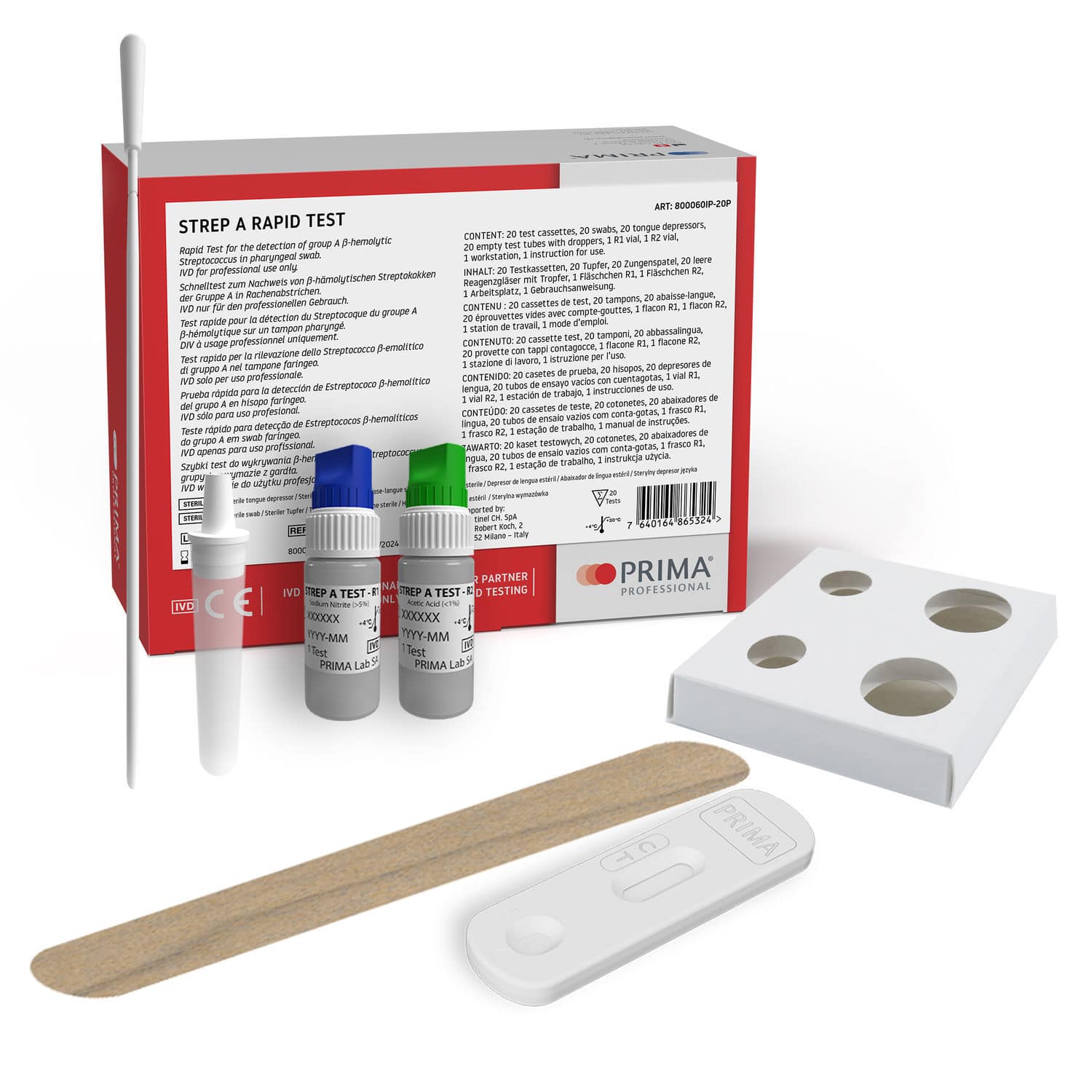 Test rapide de streptocoque A - 800060IP-20P - SENTINEL DIAGNOSTICS ...