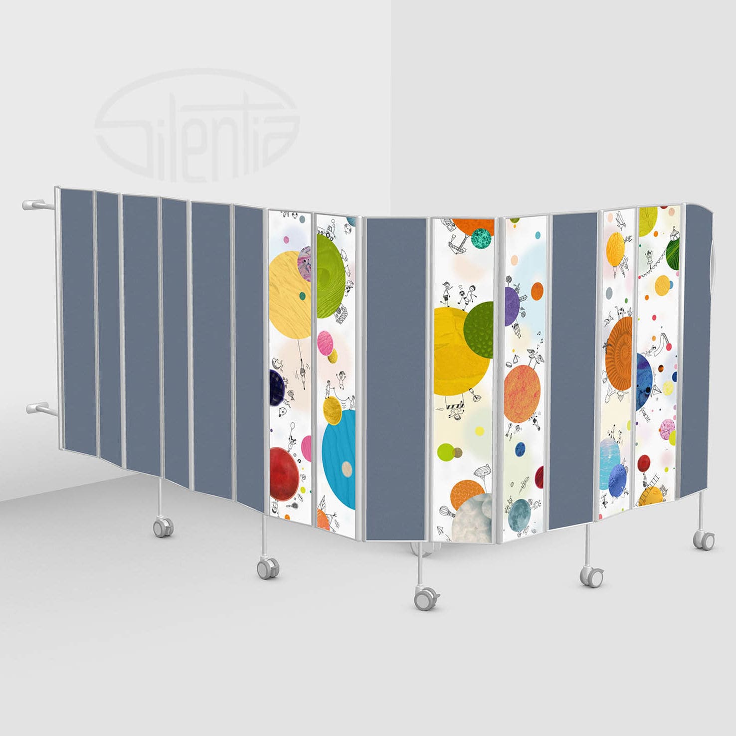 Paravent médical pliable - 06215-APO-O - Silentia - 7 panneaux / options