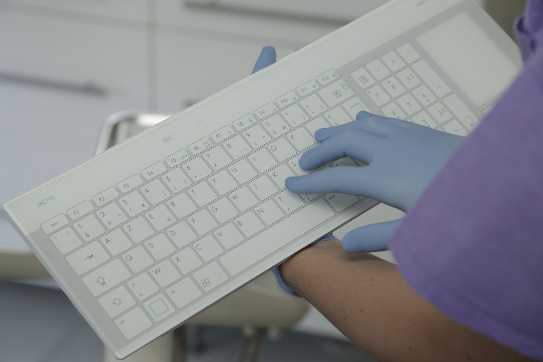 Clavier médical avec pavé numérique - SLIM 1007 - TACTYS - en verre ...