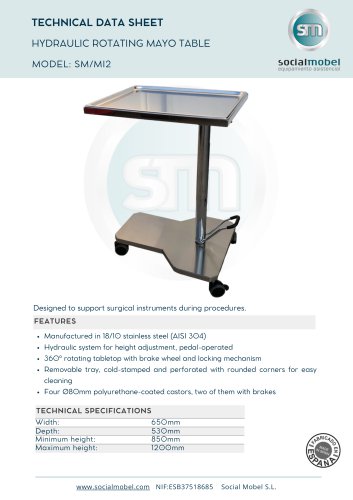 Tous les catalogues et fiches techniques (PDF) Social mobel